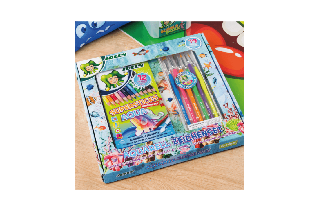Watercolour Painting Set - pencils, brushes and drawing pad | JOLLY